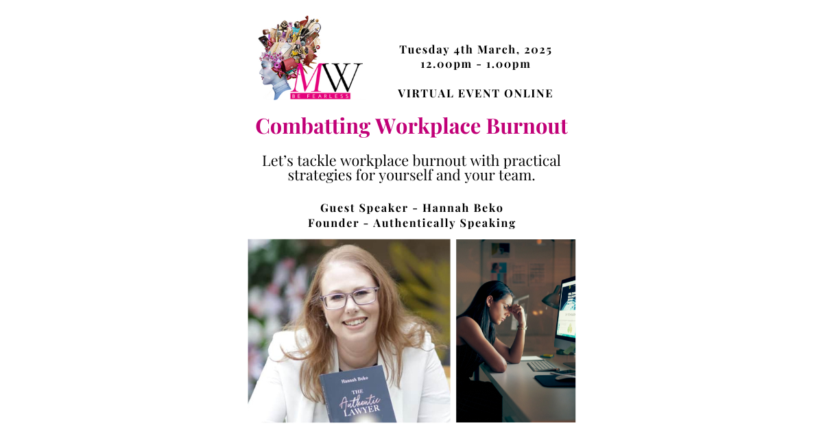 Combating Workplace Burnout - Virtual Event with Hannah Beko, 4th March ...